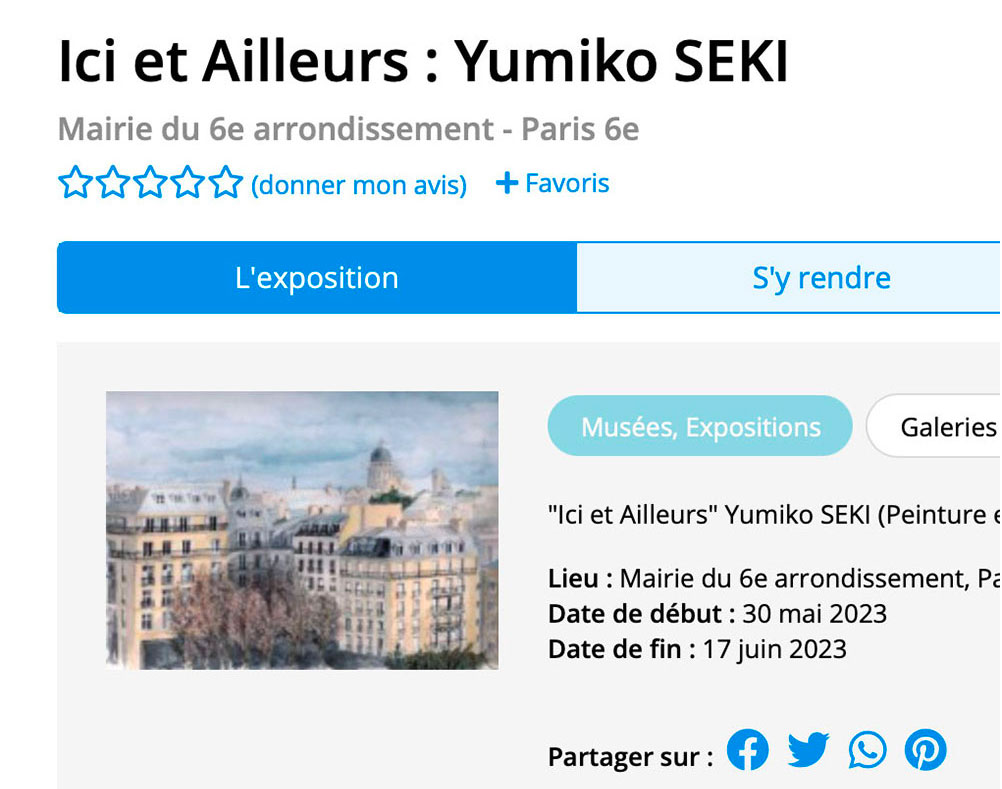 L'Officiel des Spectacles, 25 mai 2023 - Yumiko Seki @ Paris